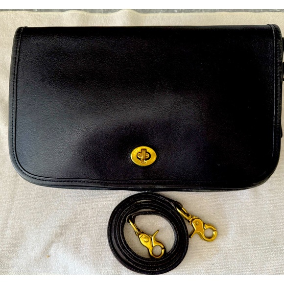 Coach | Bags | Vintage Coach Classic Black Leather Bag | Poshmark